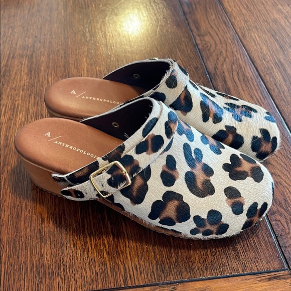 Anthropologie | Shoes | Anthropologie Classic Wooden Clogs Animal ...